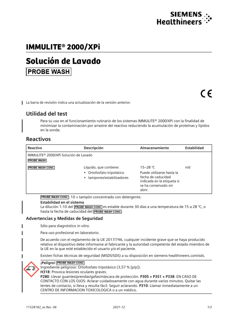 Probe Wash Module - IMMULITE 2000 XPi - Rev 06 | Descargar gratis PDF ...
