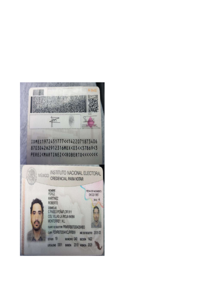 INE RPM Frente y Reverso@ - @rcf1nd5a | PDF