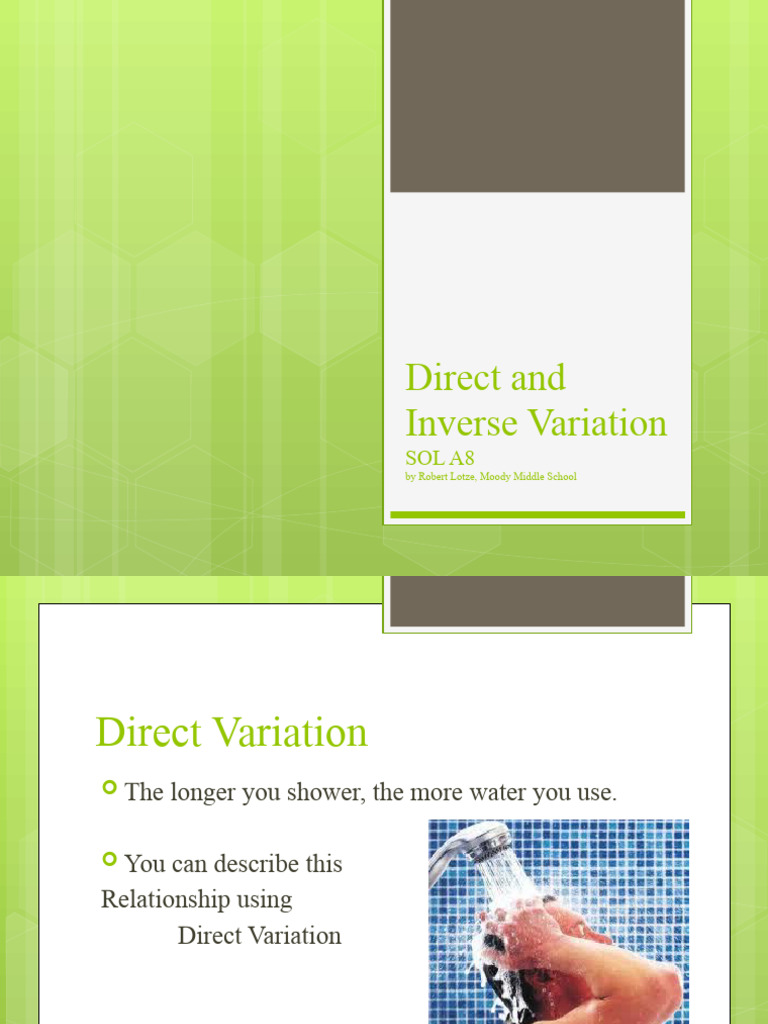 A-8 DirectInverseVariation | PDF | Lever