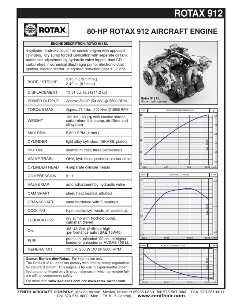 80-Hp Rotax 912 Aircraft Engine | PDF
