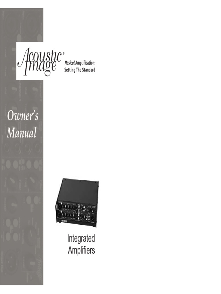 Acoustic Image Manual-amp heads sIII | PDF | Amplifier | Equalization (Audio)