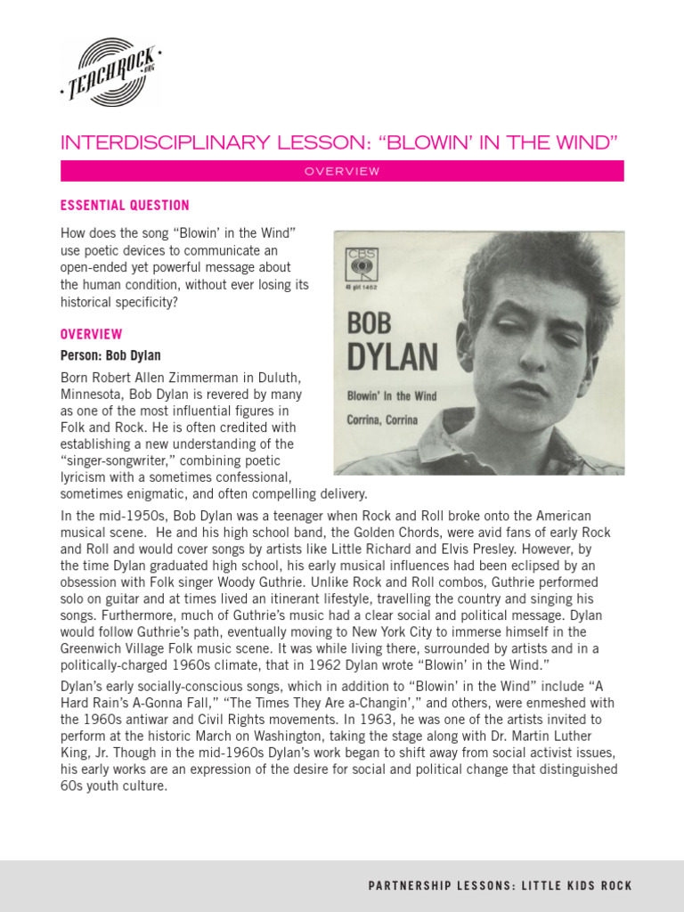 Interdisciplin BlowinInTheWind | PDF | Bob Dylan