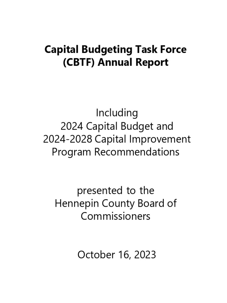 Hennepin County 2024 Capital Budget Report | PDF | Taxes | Debt