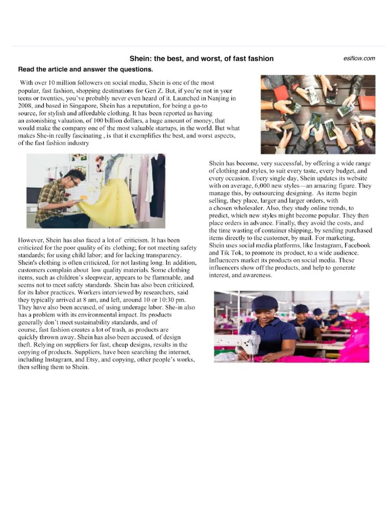 Shein Article PDF | PDF