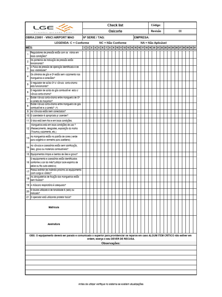 Fsq-Seg-047-R00 - Oxicorte | PDF | Oxigênio