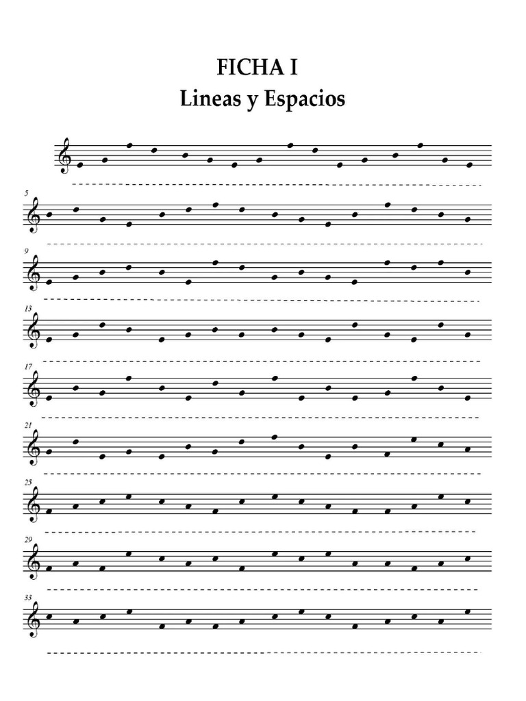 Ficha 1 Notas Musicales | PDF