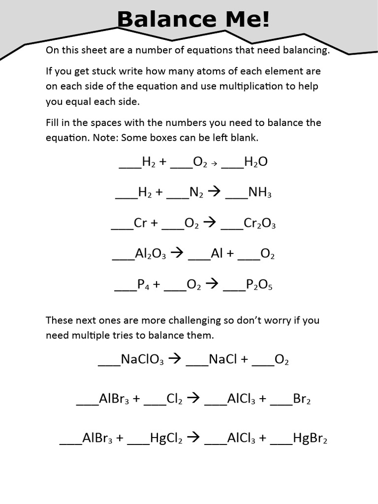 Balancing Chemical Equations Guide | PDF