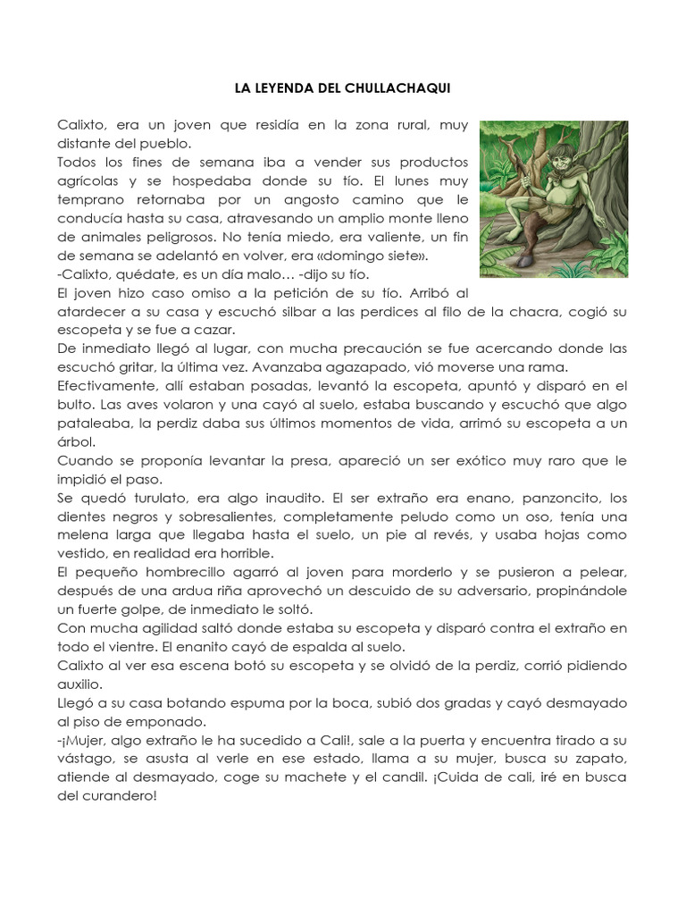 La Leyenda Del Chullachaqui | PDF