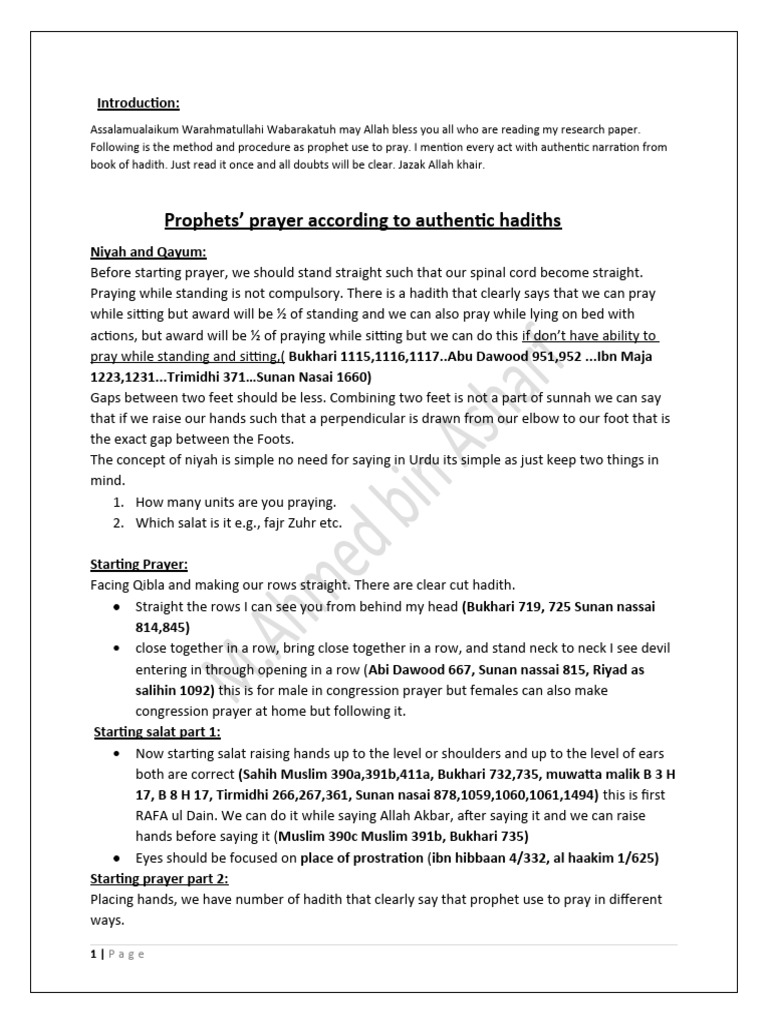 Prophetic Methods of Salah | PDF | Hadith | Muhammad