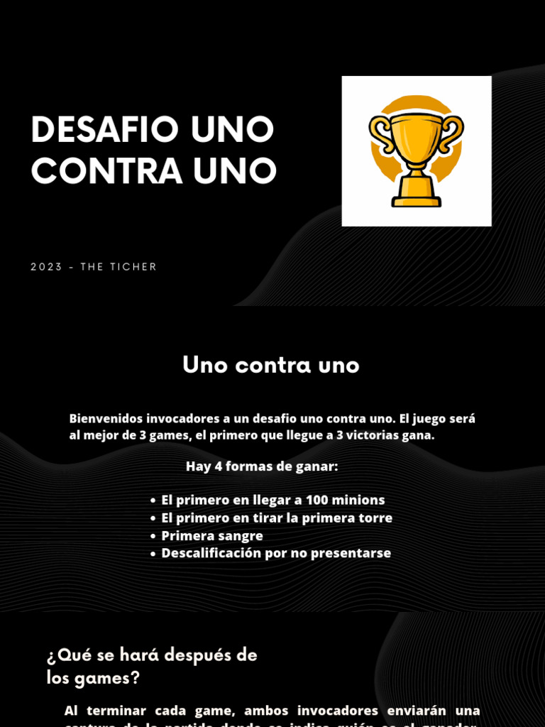 Desafio Uno Contra Uno - Reglas | PDF