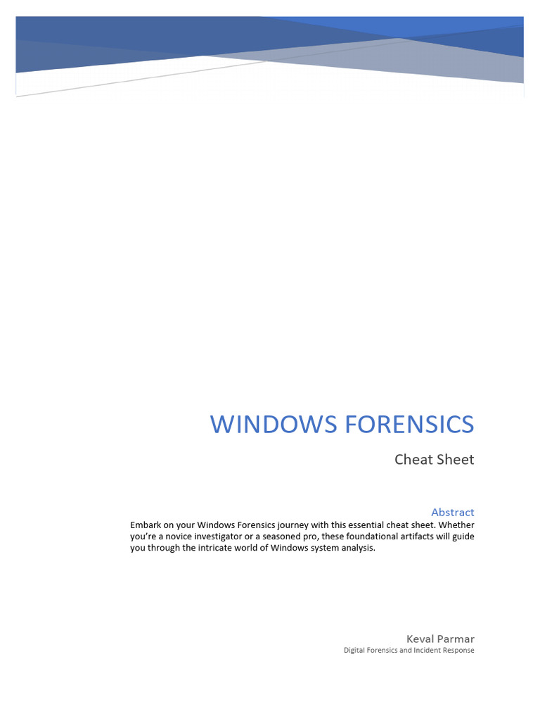 Windows Forensics | Download Free PDF | Windows Registry | Microsoft Outlook