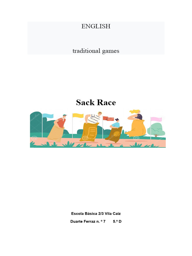 Sack Race: Traditional Game Rules | PDF | Home & Garden