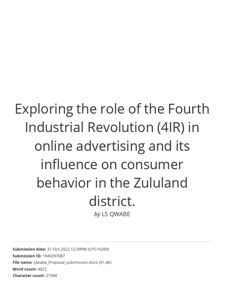 Exploring The Role of The Fourth Industrial Revolution (4IR) in Online ...
