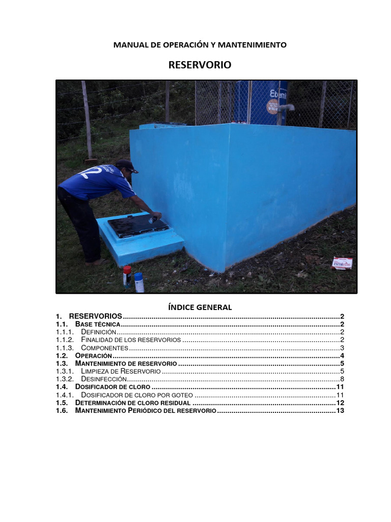 03 Manual de Oper y Mant Reservorio | PDF | Agua | Reservorio