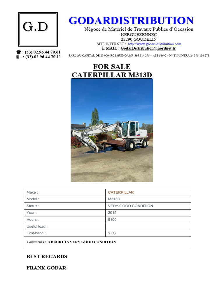 Caterpillar M313D-1 | PDF