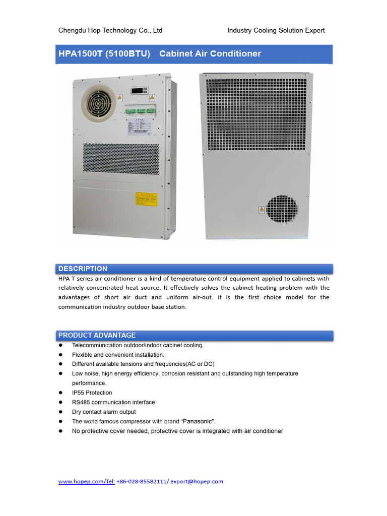 HPA1500T Cabinet Air Conditioner Overview | PDF | Air Conditioning ...