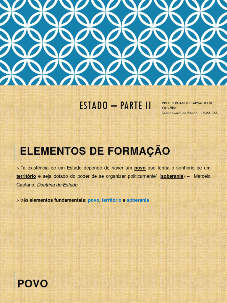 Slides - Aula 4 PDF | Download grátis PDF | Soberania | Estado