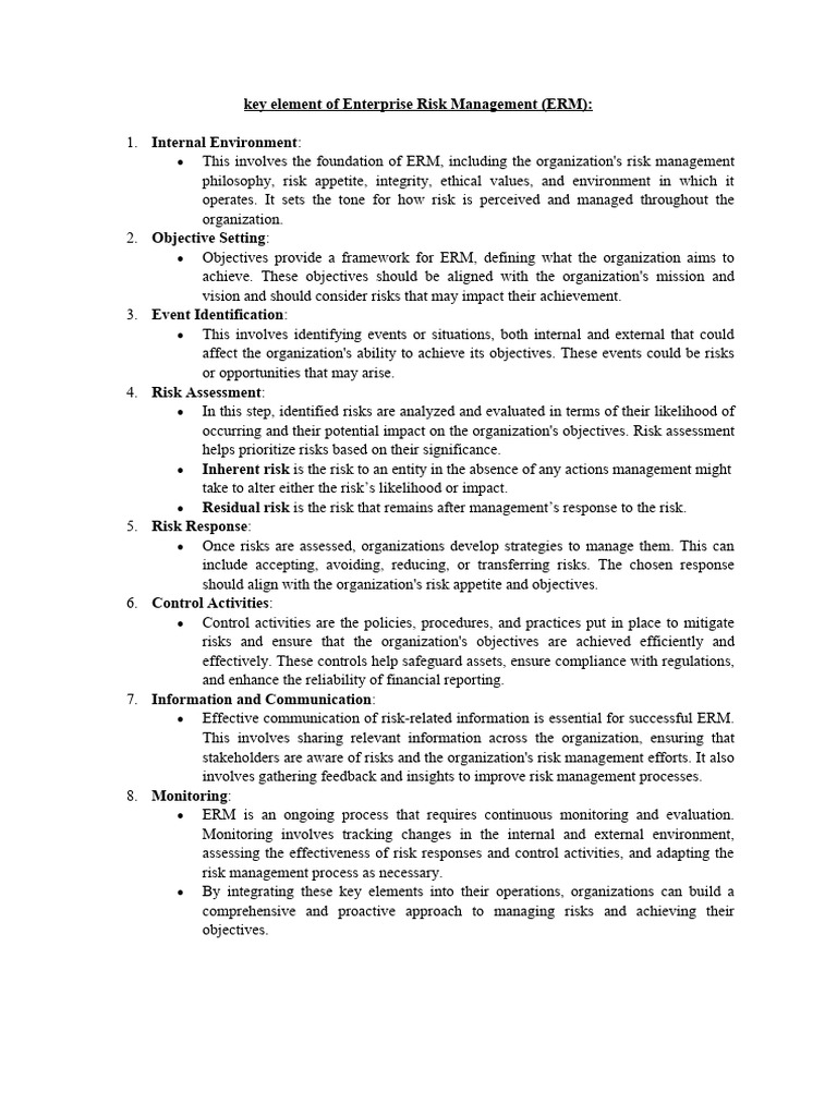 Key Elements of ERM & CAPM Explained | PDF | Risk | Risk Management