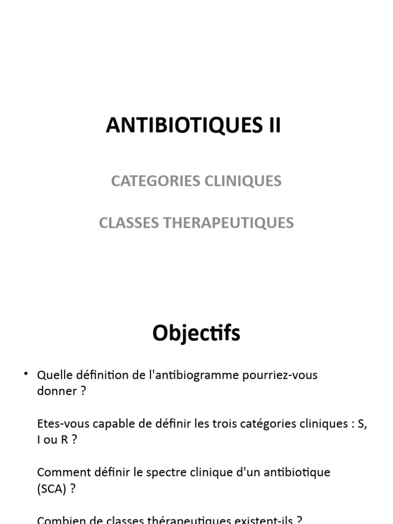 Antibiogramme et Spectre Clinique des Antibiotiques | PDF | Résistance aux antibiotiques | Biologie