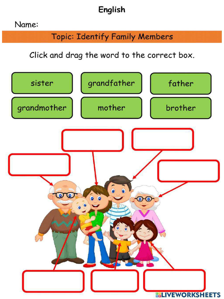 Introducing Family Member Worksheet | PDF