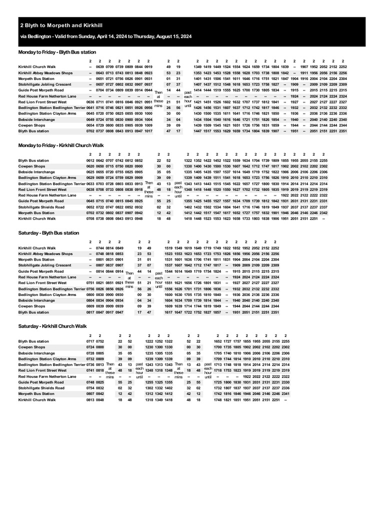 Morpeth to Blyth Bus Timetable | PDF