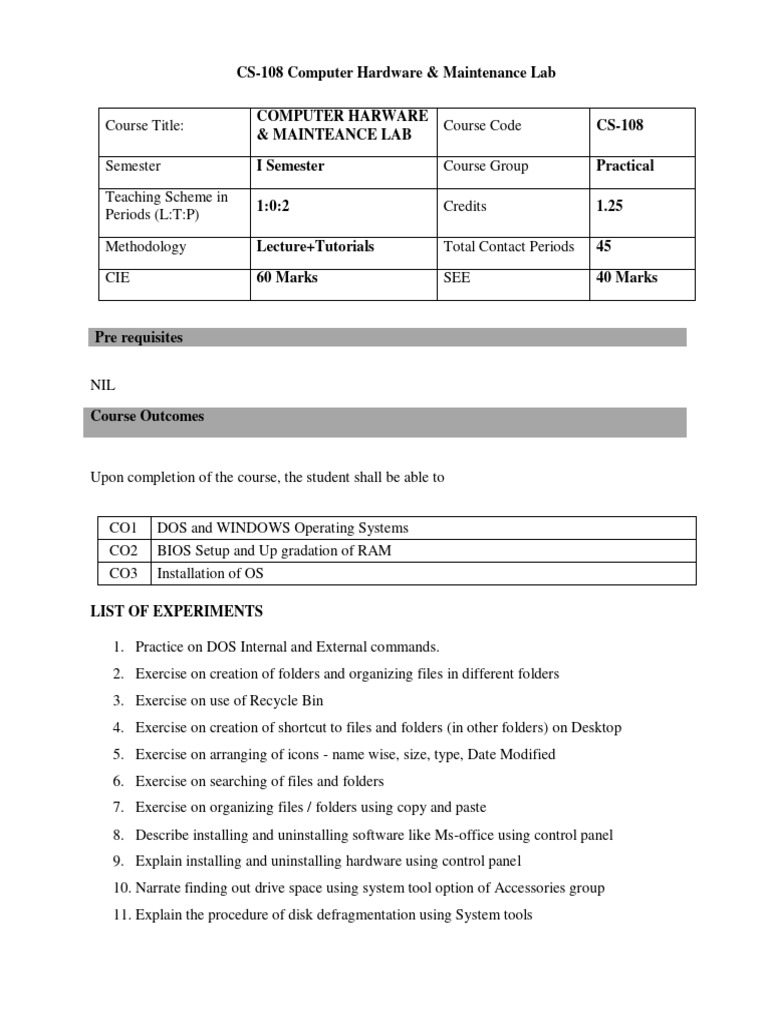 108 CHM Lab | PDF | Operating System | Computer File