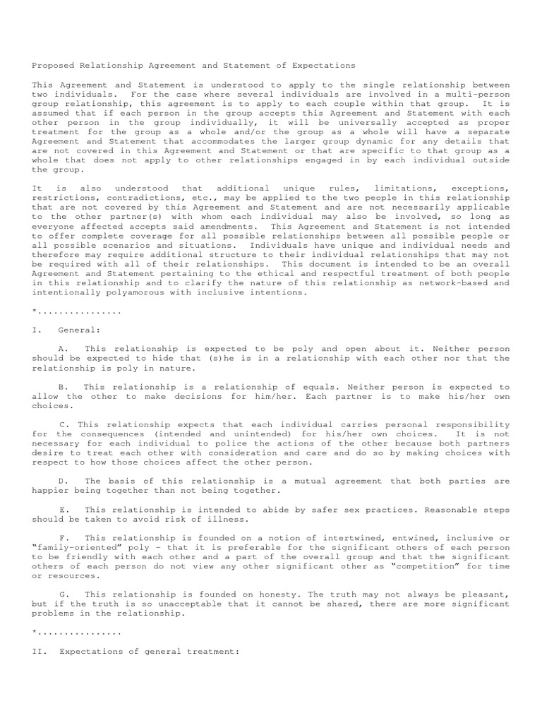 Relationship Contract 09 | PDF | Polyamory | Social Psychology