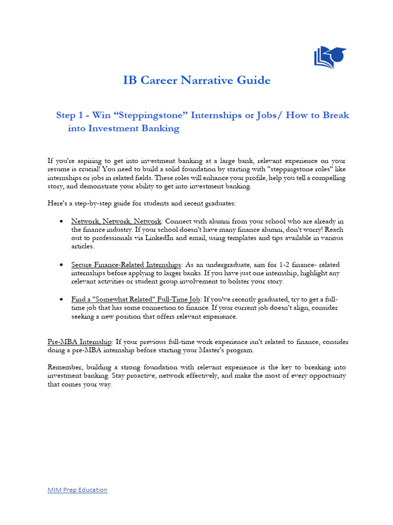 IB Career Narrative Guide | PDF | Job Hunting | Internship