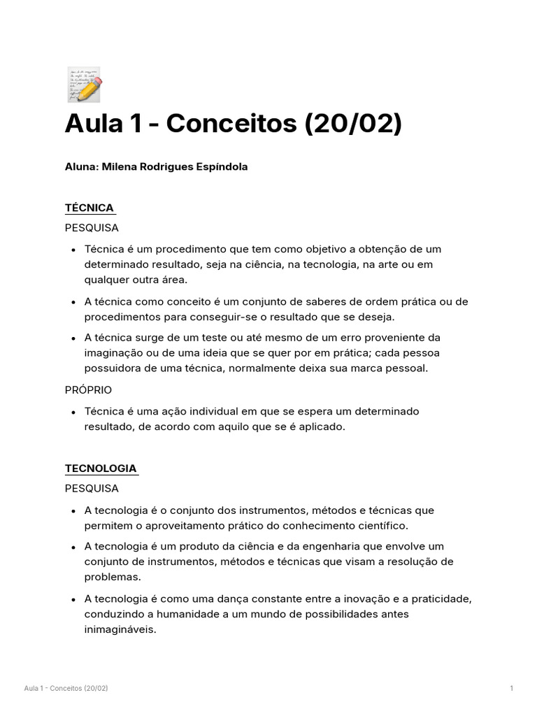 Aula 1 - Conceitos - Tecon I | PDF | Science | Conhecimento