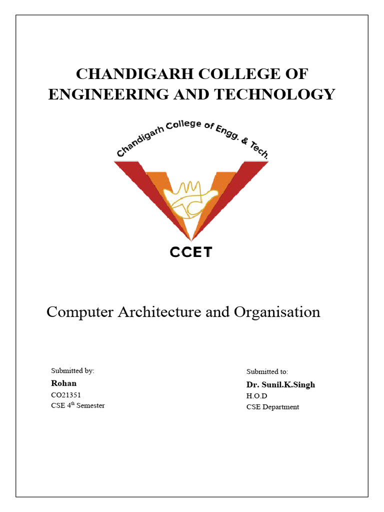Chandigarh College of Engineering and Technology: Computer Architecture and Organisation | PDF ...