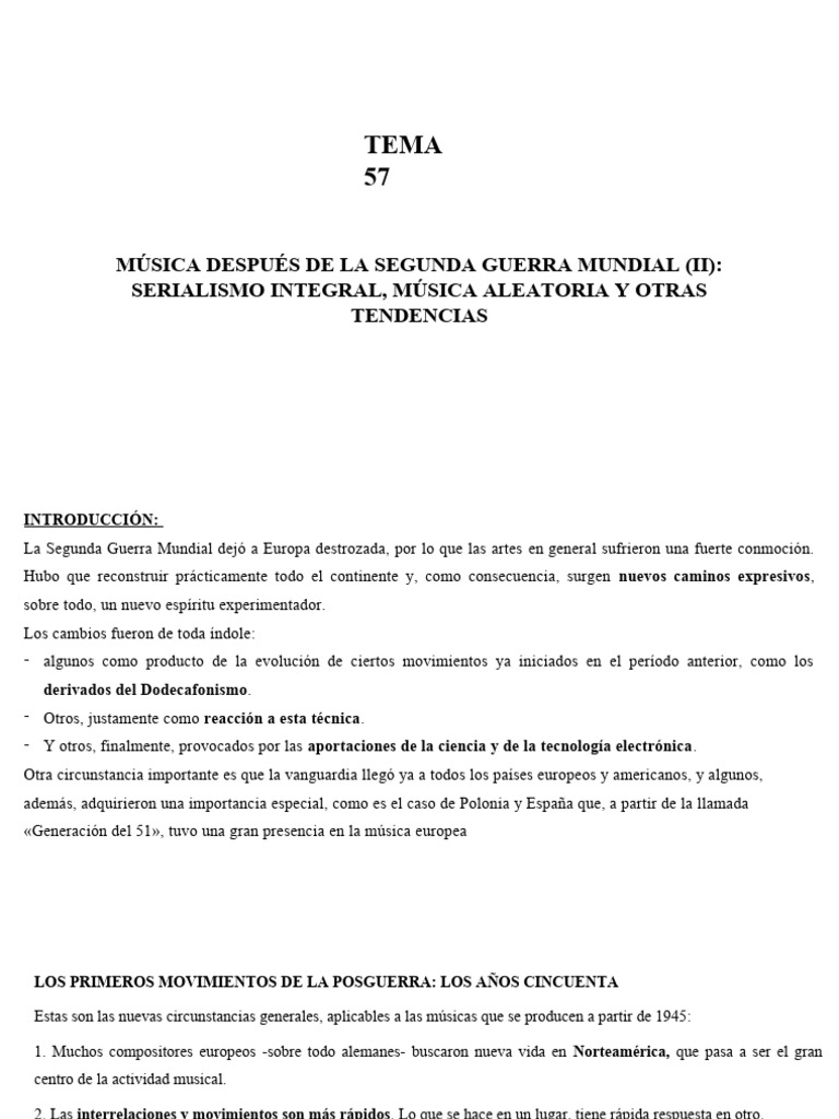 Tema 57 | PDF | Música clásica | Musicología