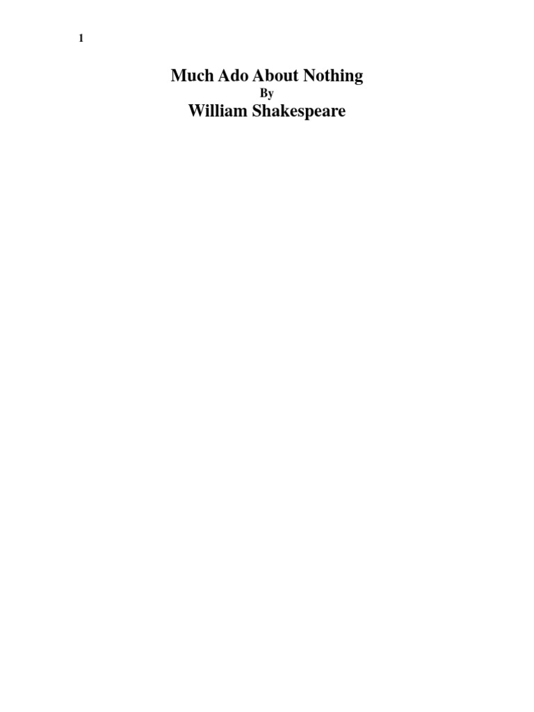 Much Ado About Nothing | PDF | Much Ado About Nothing | Plays Adapted ...