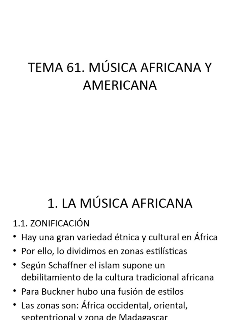 Música Africana y Americana: Un Análisis | PDF | África | Instrumentos ...
