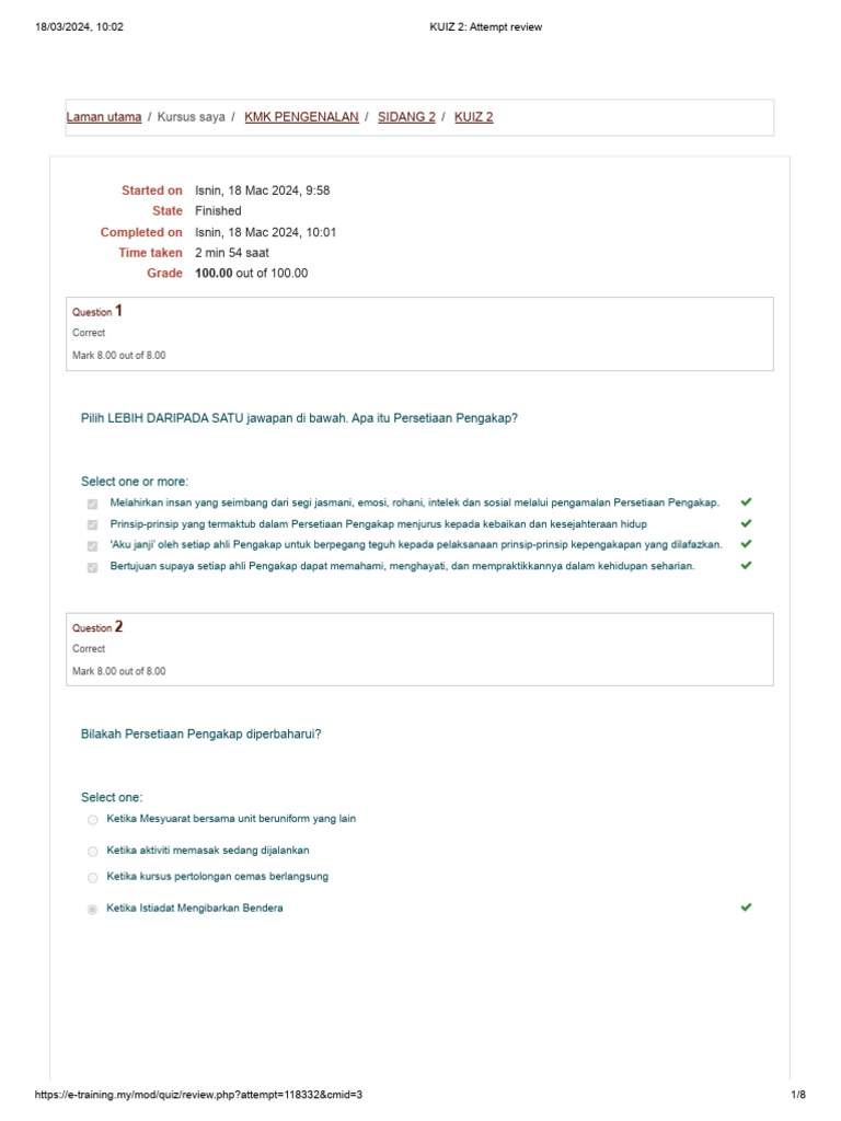 KUIZ 2 - Attempt Review | PDF