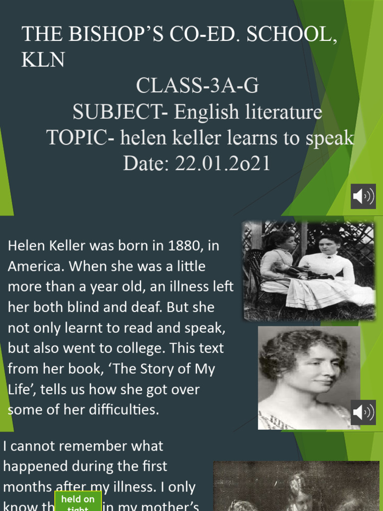 Class3 Lit 22ndjanuary2021 | PDF | Helen Keller