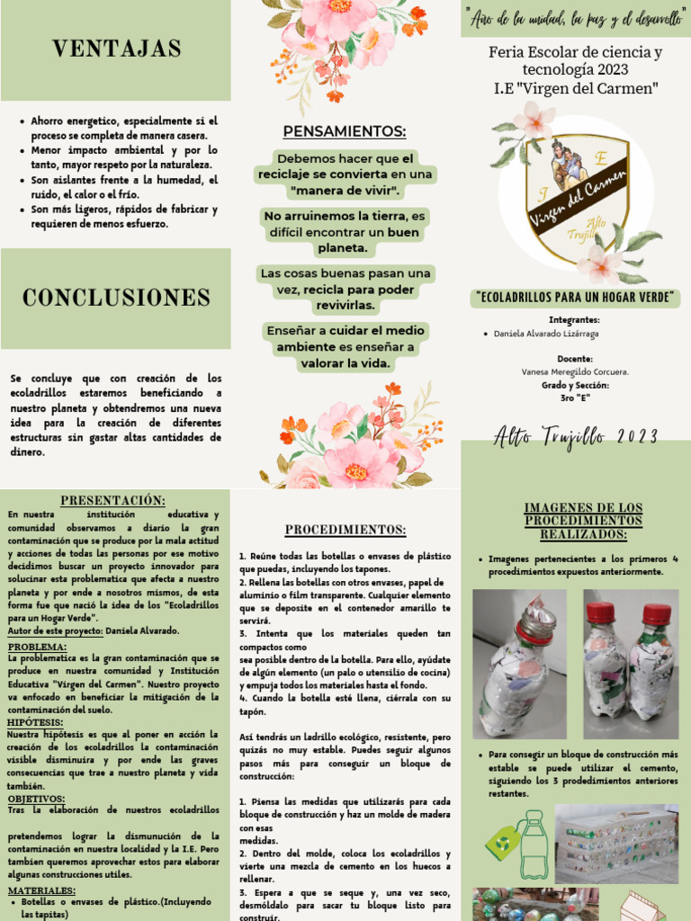 Triptico Proyecto - CyT | PDF | El plastico | Botella