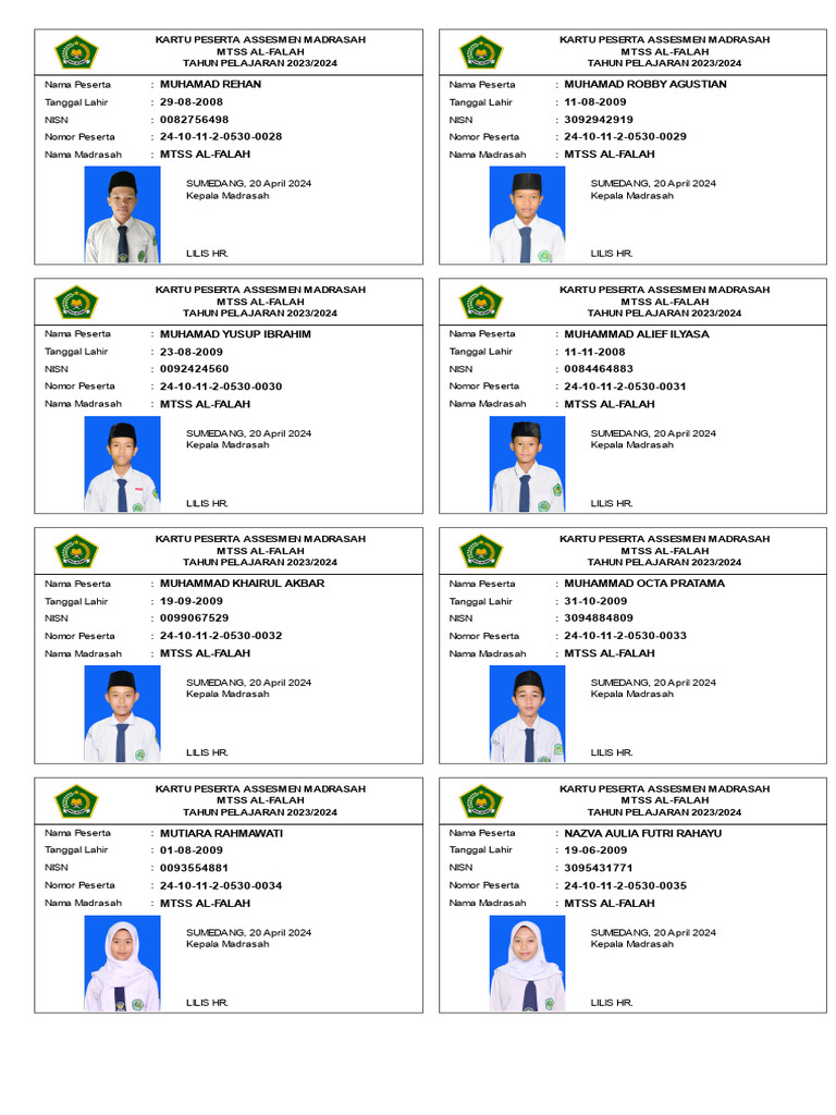 Kartu AM 2023-2024 - 9B | PDF