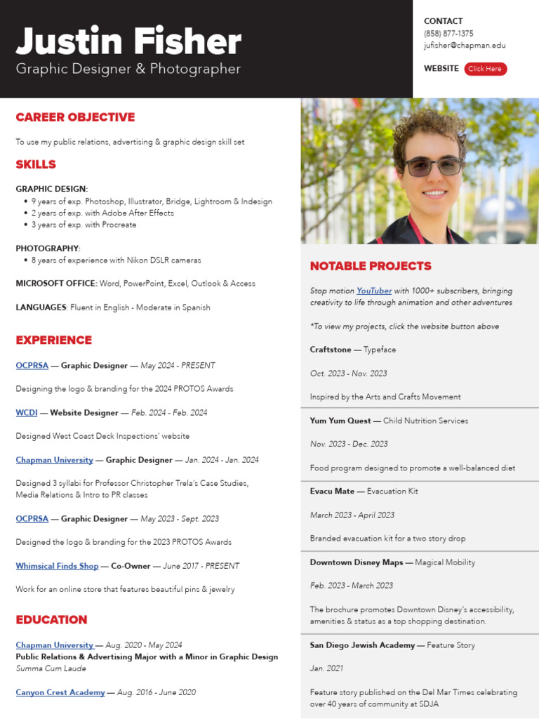 Fisher Justin Resume 2024 | PDF | Graphic Design