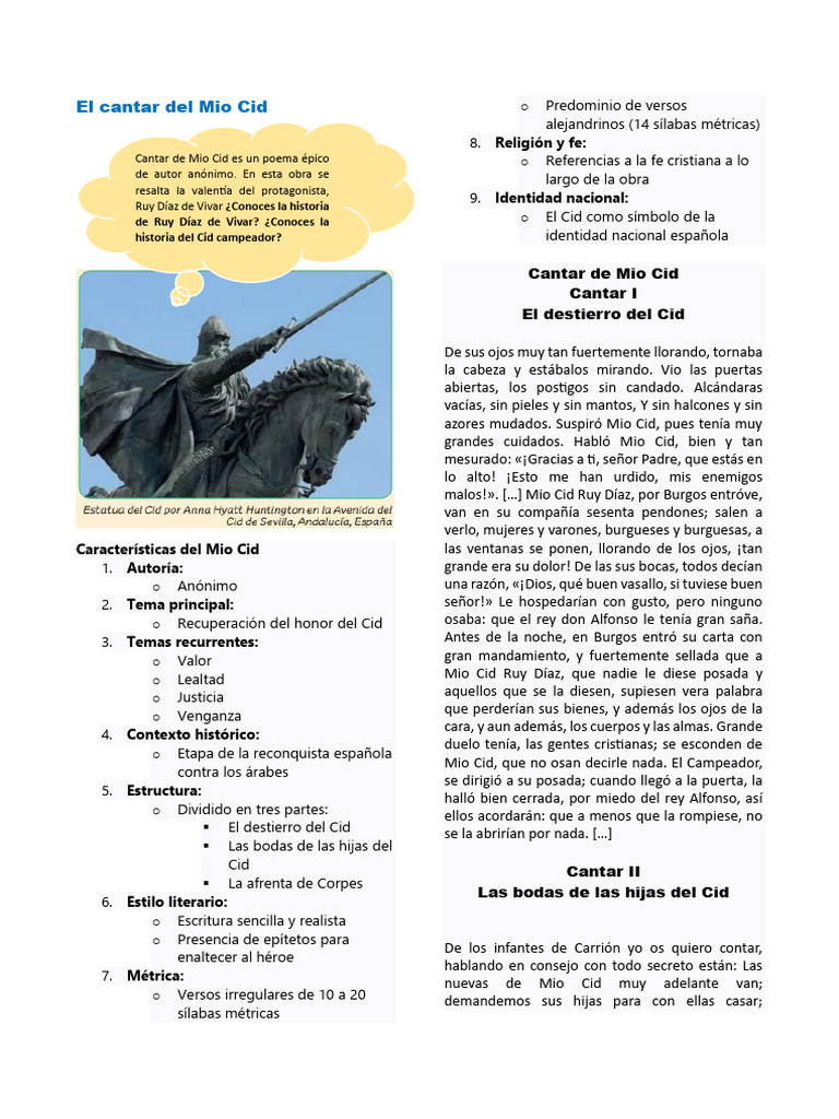 El Cantar Del Mio Cid | PDF