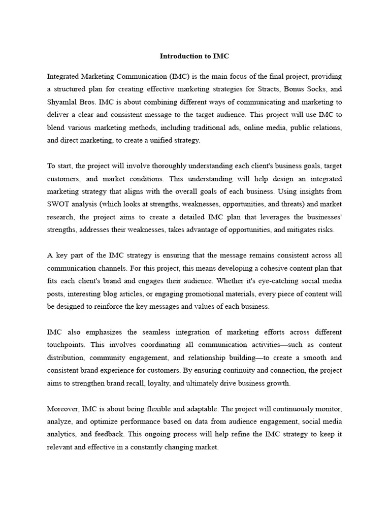 Introduction To Imc Download Free Pdf Marketing Communications