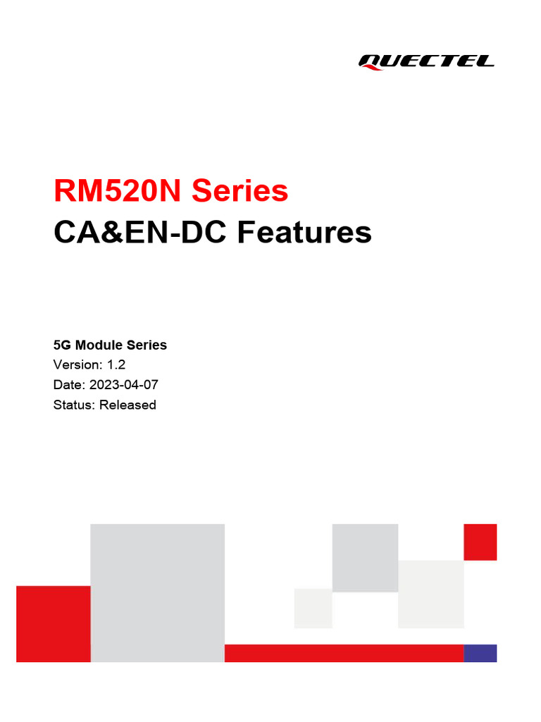 Quectel RM520N Series CA&en-DC Features V1.2 | PDF | Copyright | Trademark