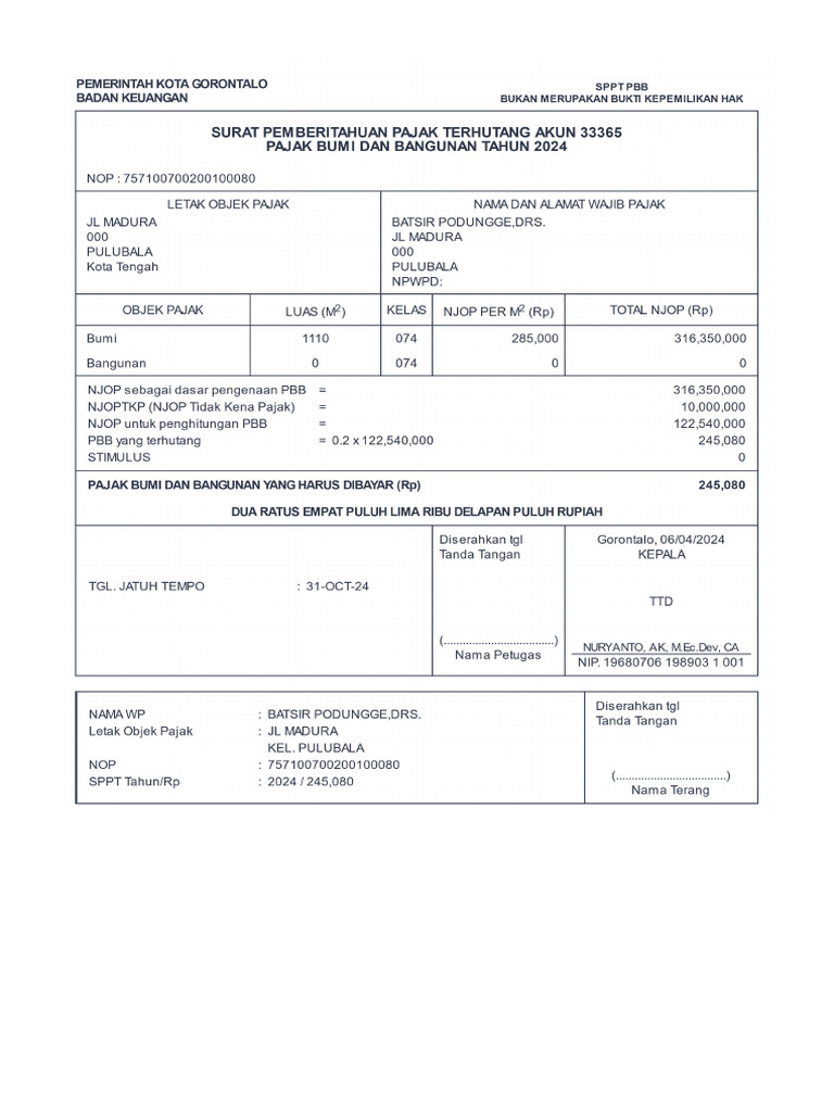 SPPT 33365-2024 | PDF