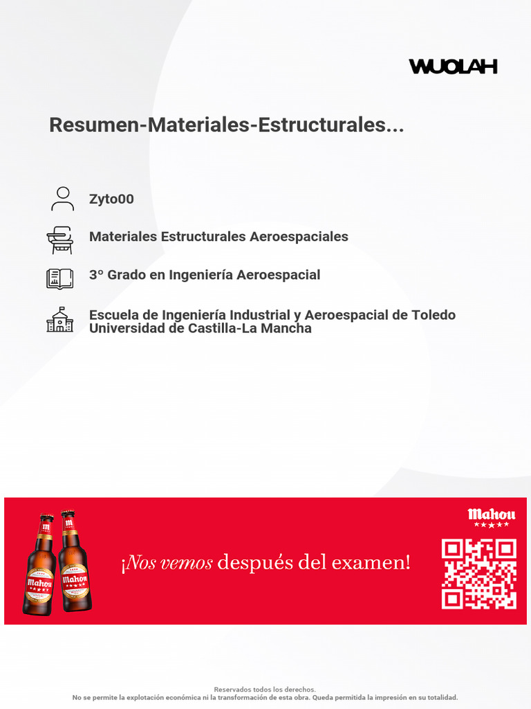 Wuolah Free Resumen Materiales Estructurales | PDF | Corrosión | Aleación