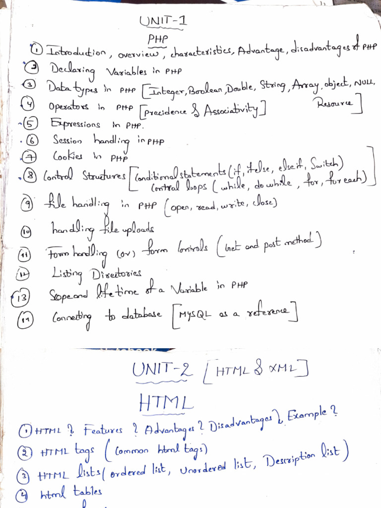 WT Imp Questions | PDF | Xml | Html