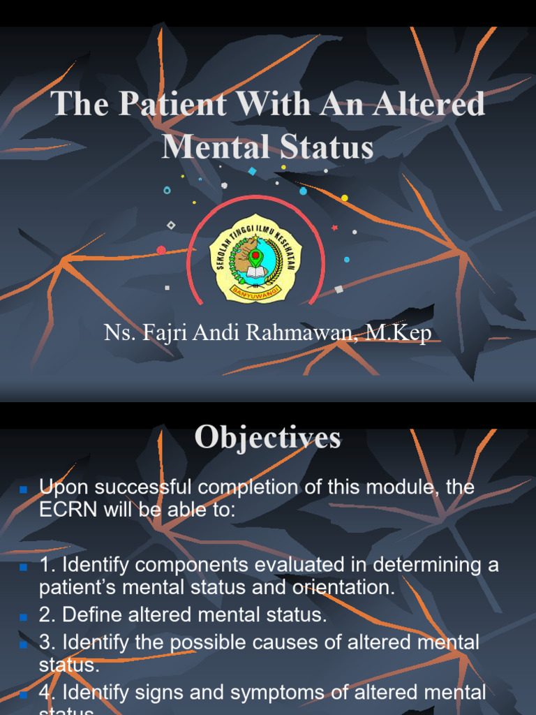 AMS (Altered Mental State) | PDF | Dementia | Coma