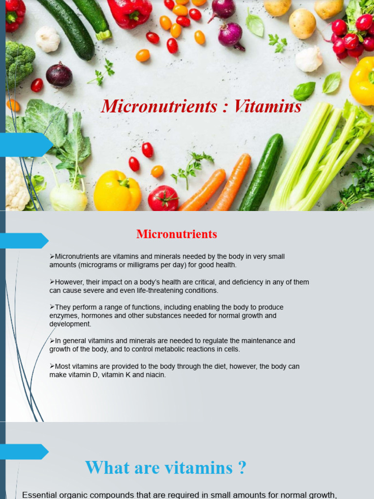 Vitamin Micronutrients | PDF | Nutrients | Vitamin