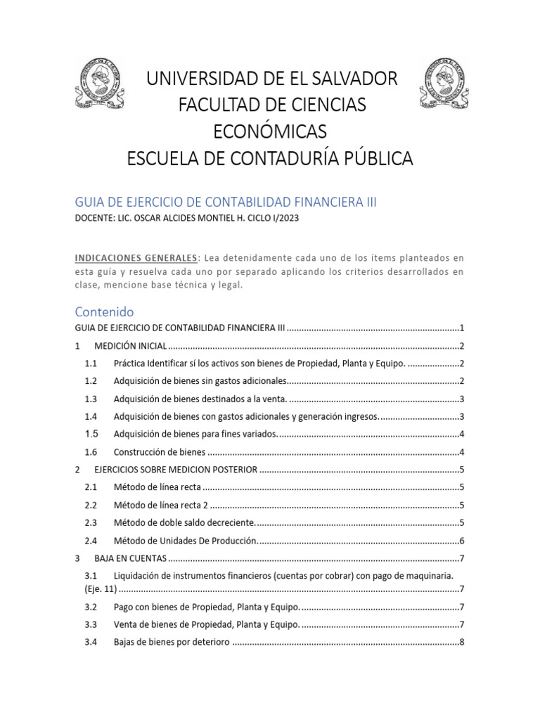 Guia de Ejercicios PPE | PDF | Depreciación | Contabilidad