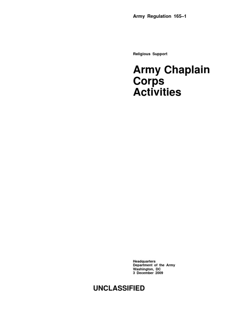 Army Regulation 165-1 Overview | PDF | Chaplain | United States Army ...