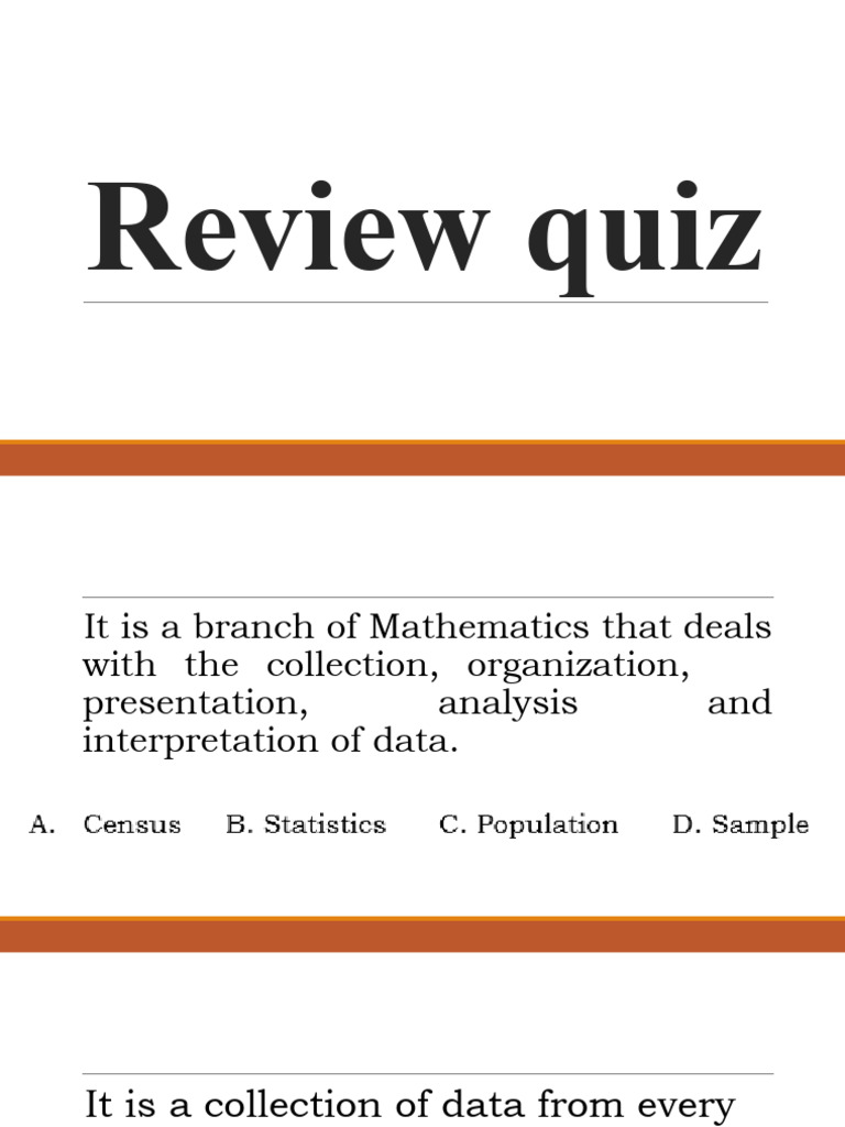 Review Quiz | PDF | Level Of Measurement | Sampling (Statistics)