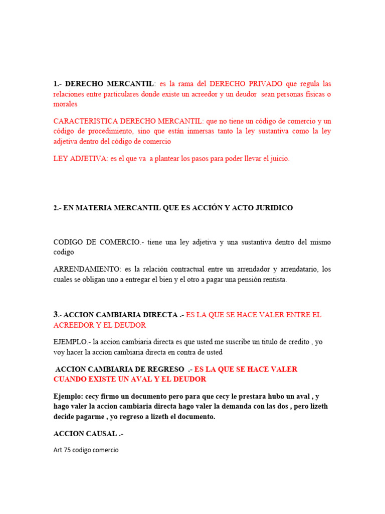 Fundamentos del Derecho Mercantil y Acciones Jurídicas | PDF ...